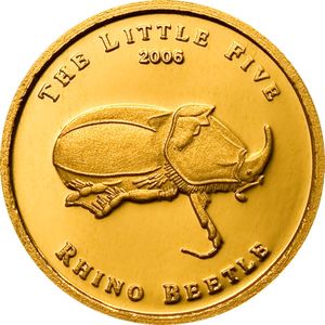 Coin: 1 Dollar (Rhino Beetle) (Palau(2006 - The Little Five) WCC:km323