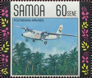 Stamp: Polynesian Airlines (Samoa(Traditional and Modern Means of ...