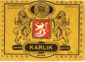 Drink Label: Karlik (Zakłady Piwowarskie Głubczyce, PolandCol:PL-BEER ...