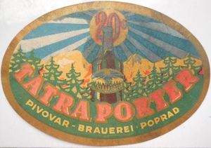 Drink Label: Tatra porter 20 (Pivovar Poprad /closed/, SlovakiaCol:SK ...