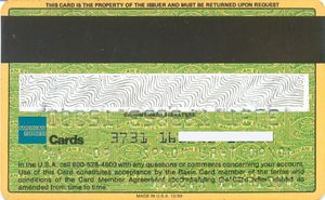 Bank Card: American Express classic US 373116 (American Express, United ...