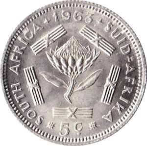Moeda: 5 Cents (África do Sul(1961~1994 - First Republic - Circulation ...