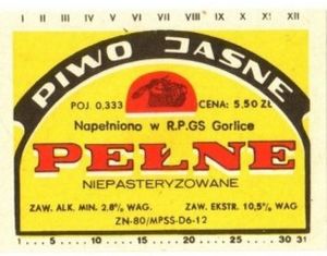Drink Label: Jasne pelne (Browar Pilsweizer Grybow, PolandCol:PL-BEER ...