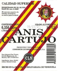 Etiqueta de bebida: Anis Cartujo 0,350 L (Consorcio Licorero Nacional ...