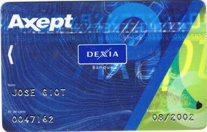 Bank Card: Axept Dexia (Crédit Communal/Gemeentekrediet - DEXIA ...