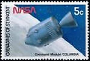 Stamp: Command Module “Columbia” (Grenadines of St. Vincent) (20th ...