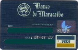 Bankkarte: Banco de Maracaibo (Banco De Maracaibo, VenezuelaCol:VE-VI-0048