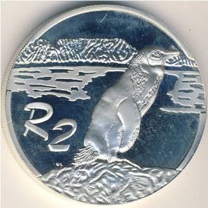 Coin: 2 Rand (Jackass Penguin) (South Africa) (1961~Today - Crown (R2 ...