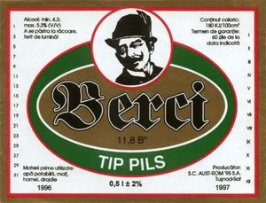 Drink Label: Berci (S.C. Aust-Rom '95 S.A., RomaniaCol:RO-BEER-000378