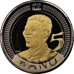 Coin: 5 Rand (Nelson Mandela 90 Years) (South Africa(1994~Today ...