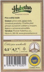 Drink Label: Hubertus premuim (Pivovar Kácov, Czech RepublicCol:CZ-BEER ...