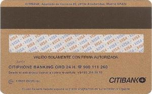 Tarjeta de Banco: Citibanko (Citibank, EspañaCol:ES-VI-0737
