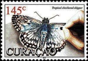 Stamp: Tropical Checkered Skipper (Pyrgus oileus) (Curaçao(Butterflies ...