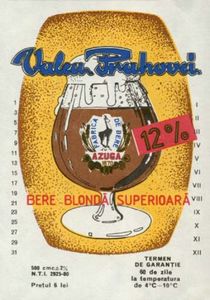 Štítok z nápoja: Valea Prahovei (Fabrica de bere Azuga, RumunskoCol:RO ...