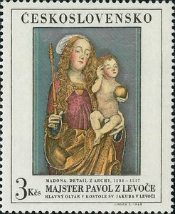 Stamp: Madonna and Child, by Master Paul of Levoca (1518 ...