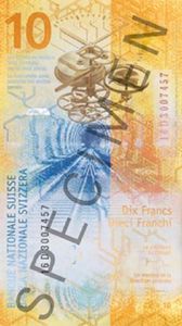 Banknote: 10 Franken/Francs/Franchi (Switzerland) (2015-2020 Issue) Wor ...
