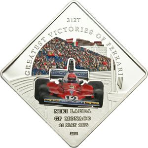 Coin: 1 Dollar (Ferrari 312T – N. Lauda) (Palau) (Greatest Victories of ...