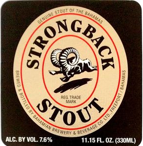 Etiqueta de bebida: Strong Back Stout (Bahamian Brewery and Beverage Co ...