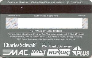 Bank Card: Schwab One PNC (PNC National Bank, United States of ...