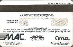 Bank Card: Huntingtón Banks Check Card (Huntington Banks, United States ...