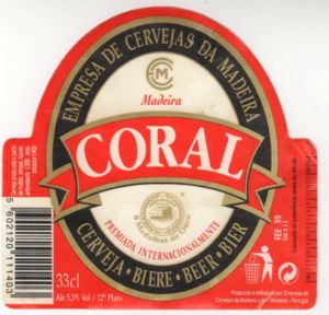 Etiquettes de boissons: Coral (Empresa de Cervejas da Madeira ...