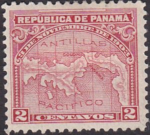 Stamp: Map of Panama (Panama(Declaration of Independence, 2nd ...