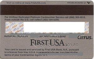 Tarjeta de Banco: First USA (First USA Bank, Estados Unidos de ...