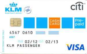 Bank Card: KLM-VISA Prepaid (Citibank, United Kingdom of Great Britain ...