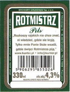 Drink Label: Rotmistrz pils (Browar Grudziądz, PolandCol:PL-BEER-003429