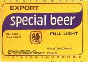 Drink Label: Special export beer (Browar Grudziądz, PolandCol:PL-BEER-003437