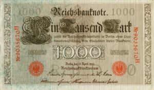 Banknote: 1,000 Mark (Germany(1910 Issue - Reichsbanknote, Imperial ...