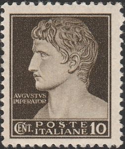 Stamp: Emperor Augustus (63 B.C.-14 A.D) - Without Fasces - No Wmk ...