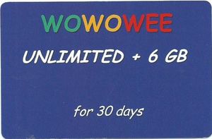 Phonecard: Wowowee - Unlimited + 6GB (Pelephone, Israel(Wowowee) Col:IL ...