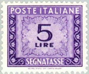 Stamp: Numeral - Wmk. winged wheel 3 (Italy(Postage Due - Wmk. winged ...