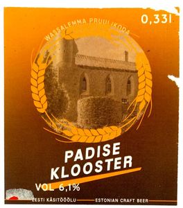 Drink Label: Padise Klooster (Vasalemma Pruulikoda, EstoniaCol:EE-BEER ...