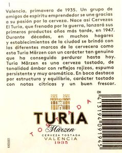 Drink Label: Turia Marzen (El Turia - Fabrica de Cerveza S.A., SpainCol ...