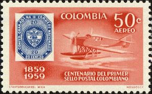 Stamp: 1859 Stamp, Seaplane (Colombia(Colombian Postage Stamps ...