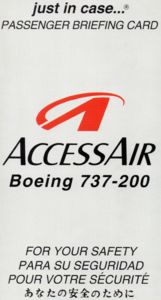Safety Card: Boeing 737-200 (Access Air, United States of AmericaCol ...