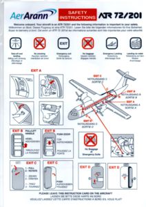 Safety Card: ATR 72/201 (Aer Arann, IrelandCol:REA-IE-0003