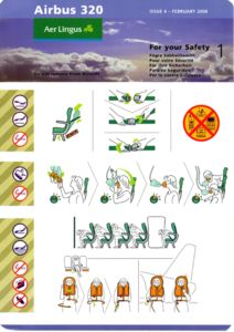 Safety Card: Airbus 320 (Aer Lingus, IrelandCol:EIN-IE-0003