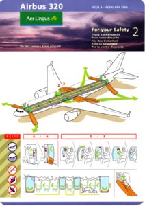 Safety Card: Airbus 320 (Aer Lingus, IrelandCol:EIN-IE-0003