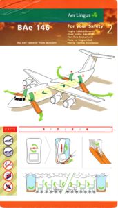 Safety Card: BAe 146 (Aer Lingus, IrelandCol:EIN-IE-0008