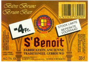 Drink Label: St. Benoit Brune-Bruin (Brasserie Du Bocq, BelgiumCol:BE ...