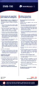 Safety Card: EMB-190 (Aeromexico, MexicoCol:AMX-MX-0008
