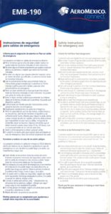 Safety Card: EMB-190 (Aeromexico Connect, MexicoCol:SLI-AC-MX-0002