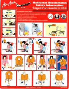 Safety Card: A320 (Air Asia, MalaysiaCol:AXM-MY-0001