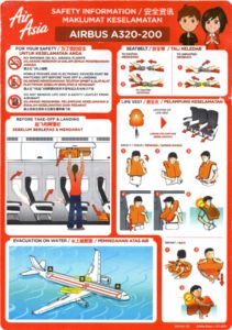 Safety Card: Airbus A320-200 (Air Asia, MalaysiaCol:AXM-MY-0003