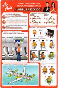 Safety Card: Airbus A320-200 (Air Asia, MalaysiaCol:AXM-MY-0004 💳