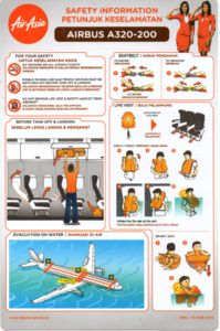 Safety Card: Airbus A320-200 (Air Asia, MalaysiaCol:AXM-MY-0005