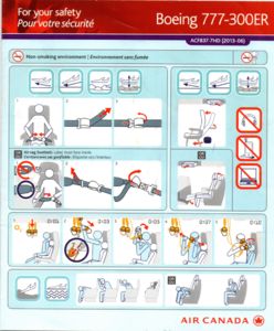 Safety Card: Boeing 777-300ER (Air Canada, CanadaCol:ACA-CA-0024